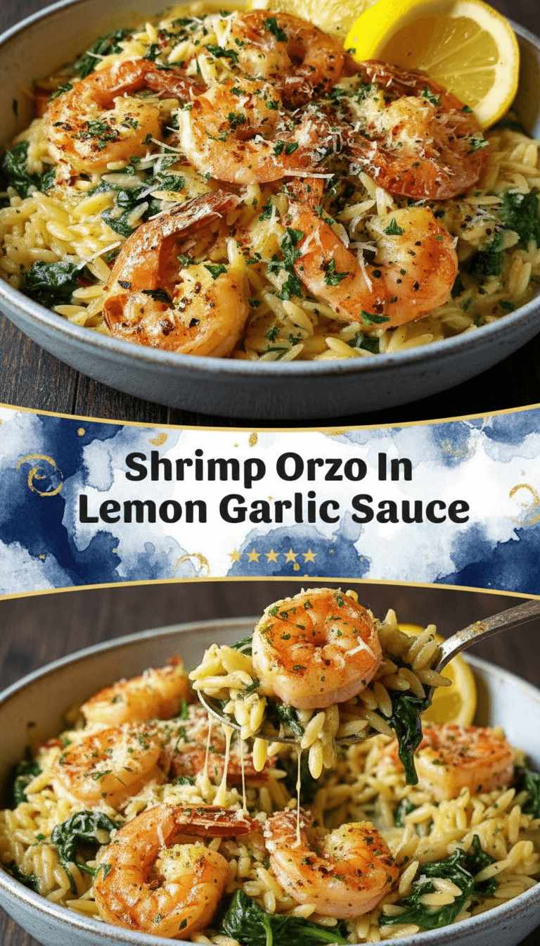 Shrimp Orzo in Lemon Garlic Sauce – Recipe Delight